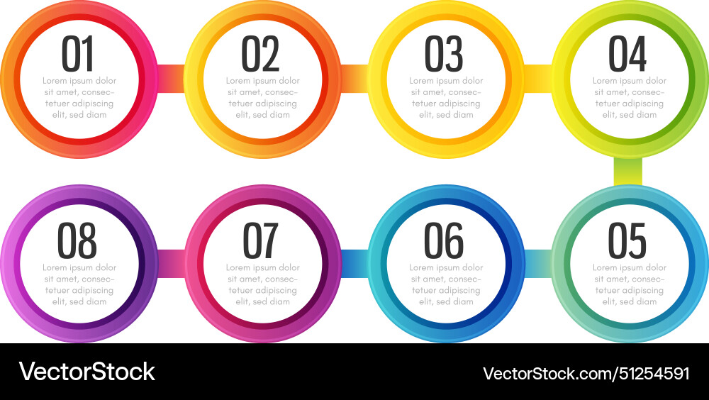 Colorful presentation template with circle steps Vector Image
