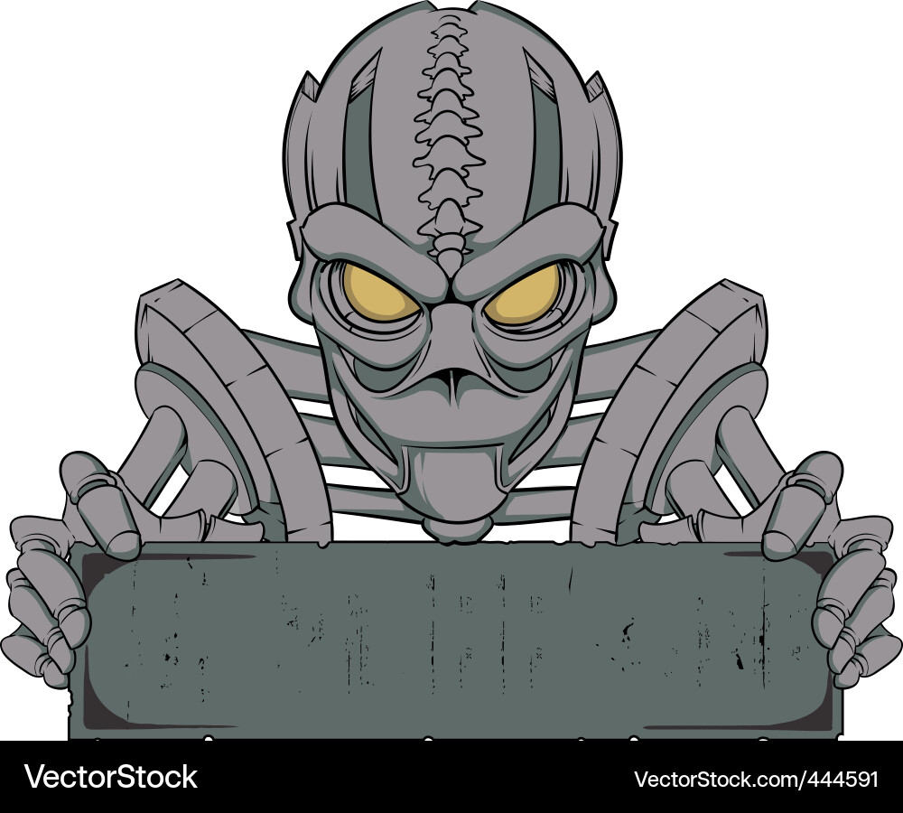 Cyborg banner template Royalty Free Vector Image