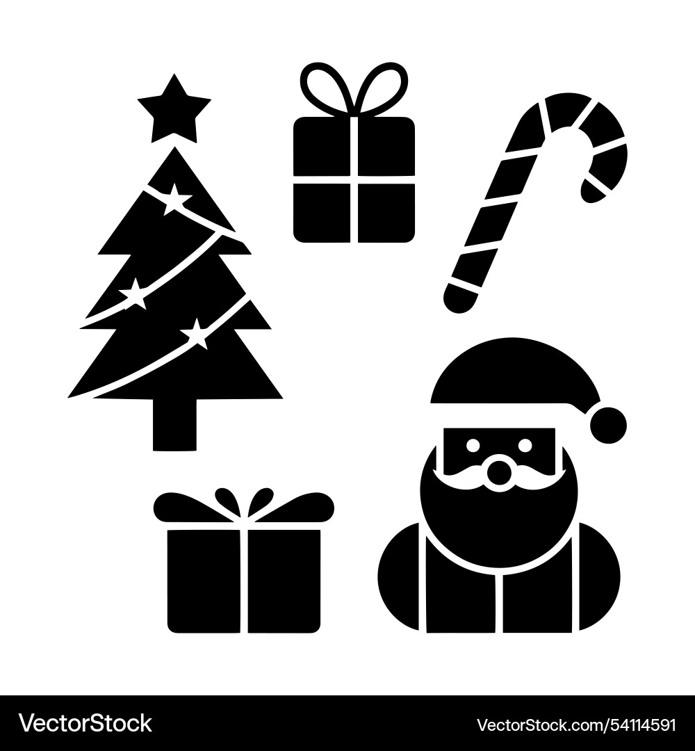 Festive christmas icon set Royalty Free Vector Image Festive christmas icon set Royalty Free Vector Image