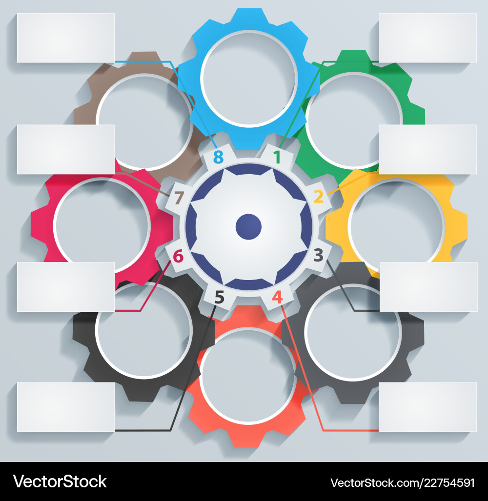 Gear with tabs Royalty Free Vector Image - VectorStock