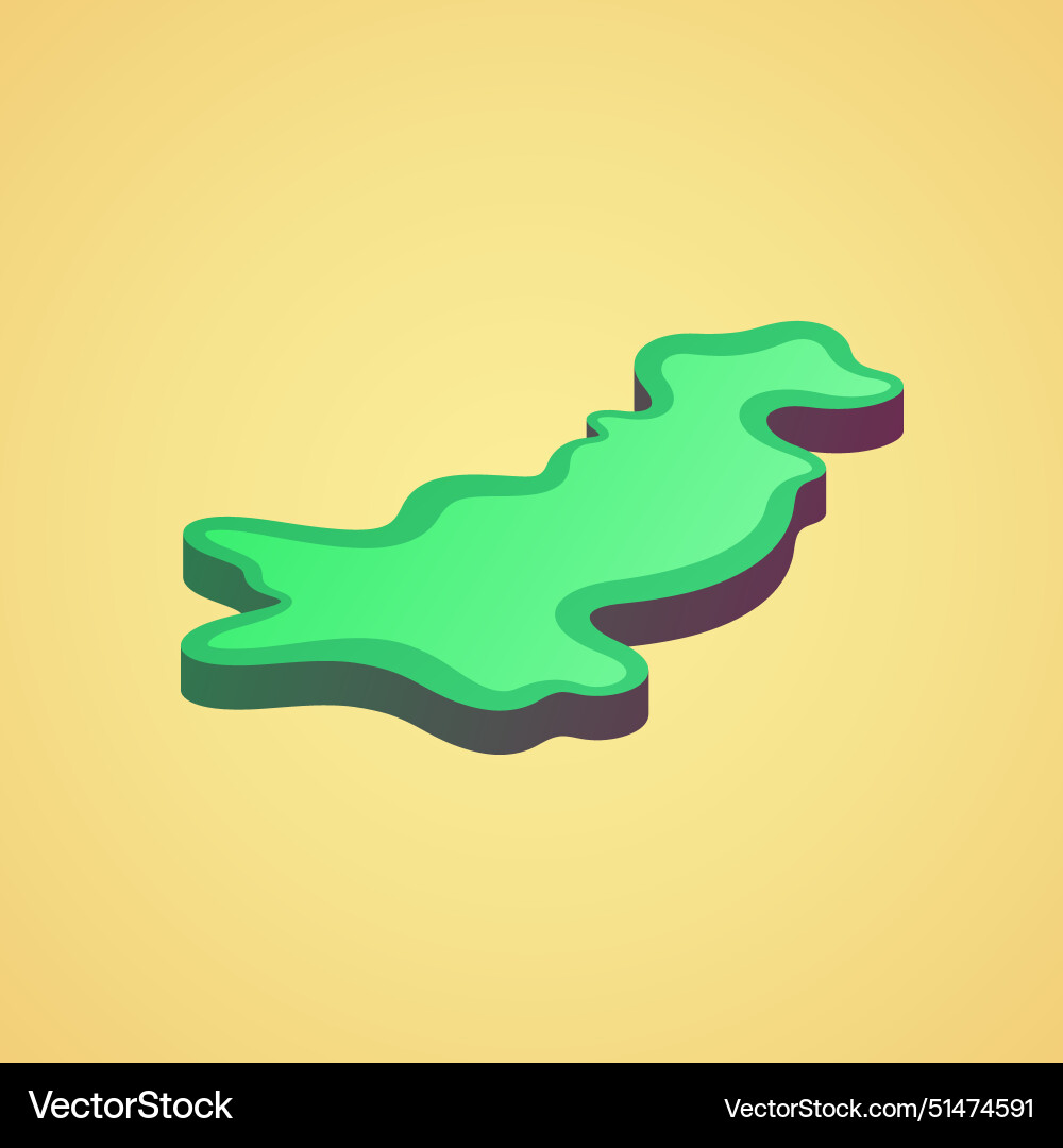 Pakistan - stylized 3d map Royalty Free Vector Image