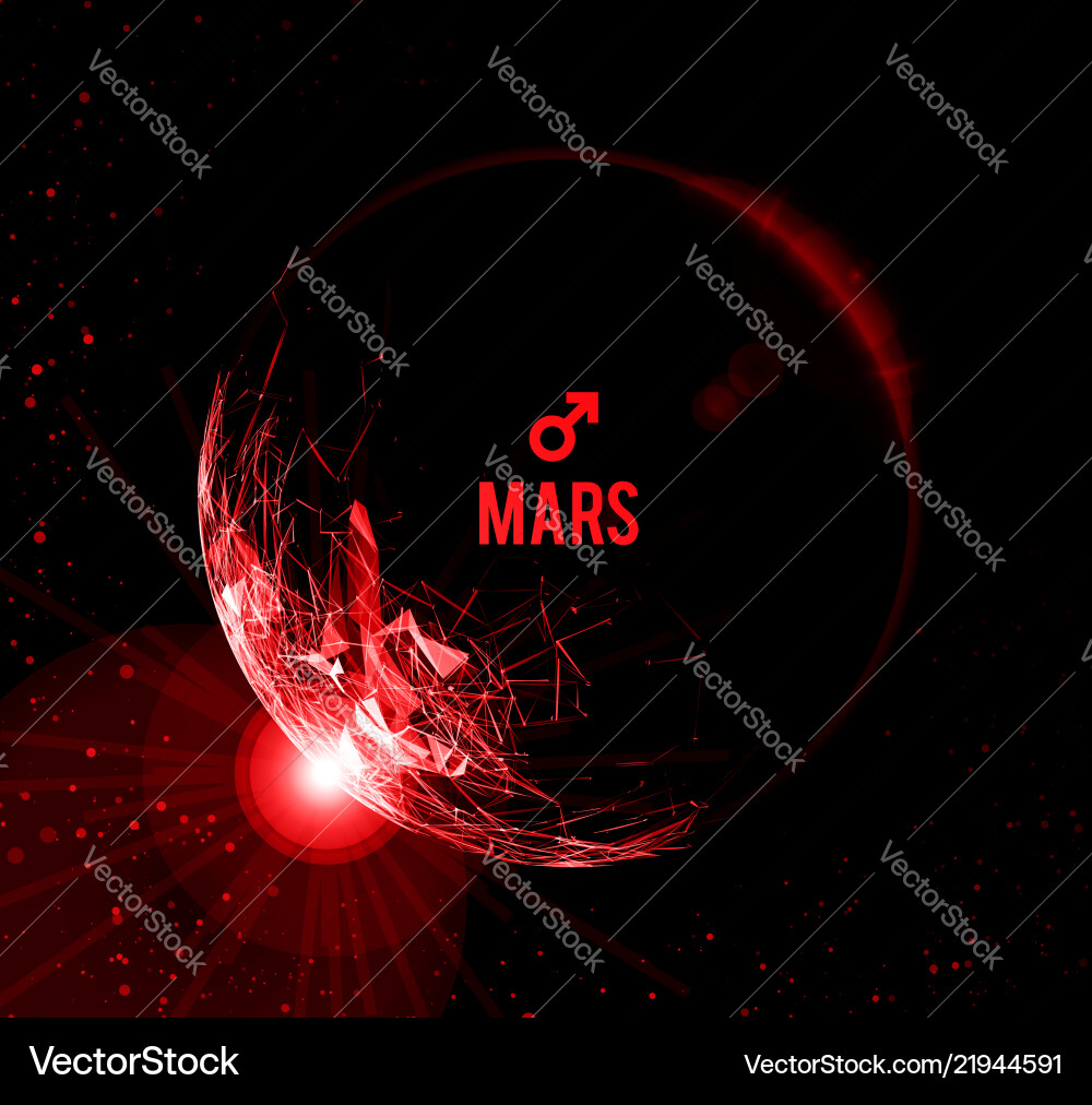 Planet mars Royalty Free Vector Image - VectorStock