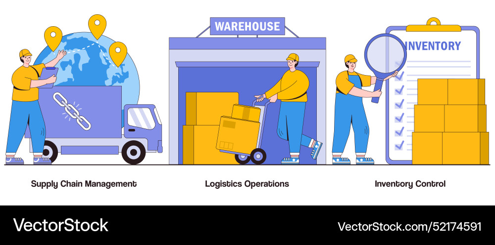 Supply chain management logistics operations Vector Image
