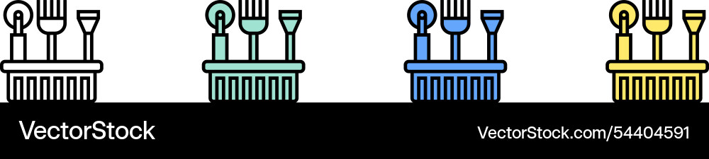 Tools icon outline green blue and yellow style Vector Image