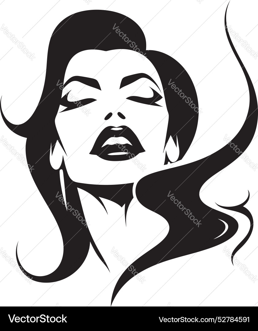 Veiled vixen vamp woman vampire face emblem Vector Image