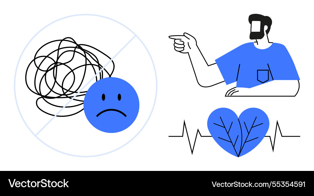 Visual representation of mental health Royalty Free Vector