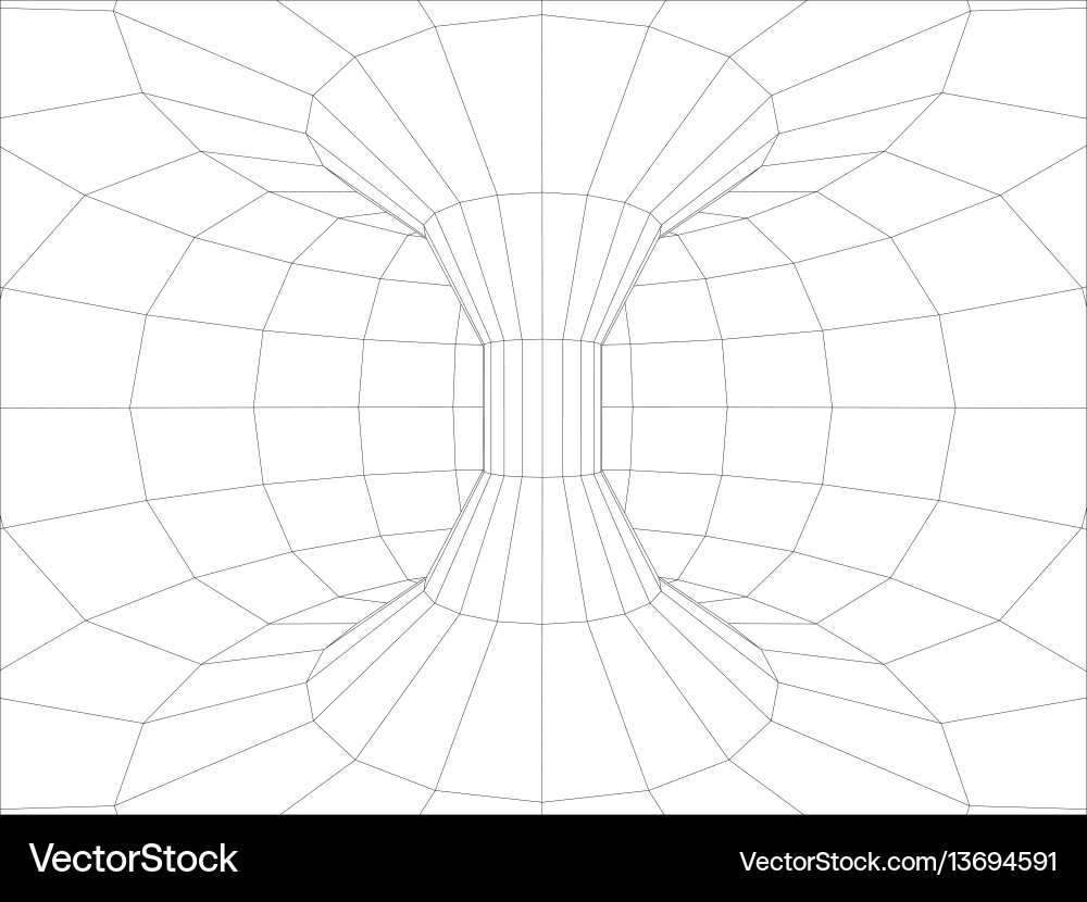 Wire-frame wall inside torus Royalty Free Vector Image