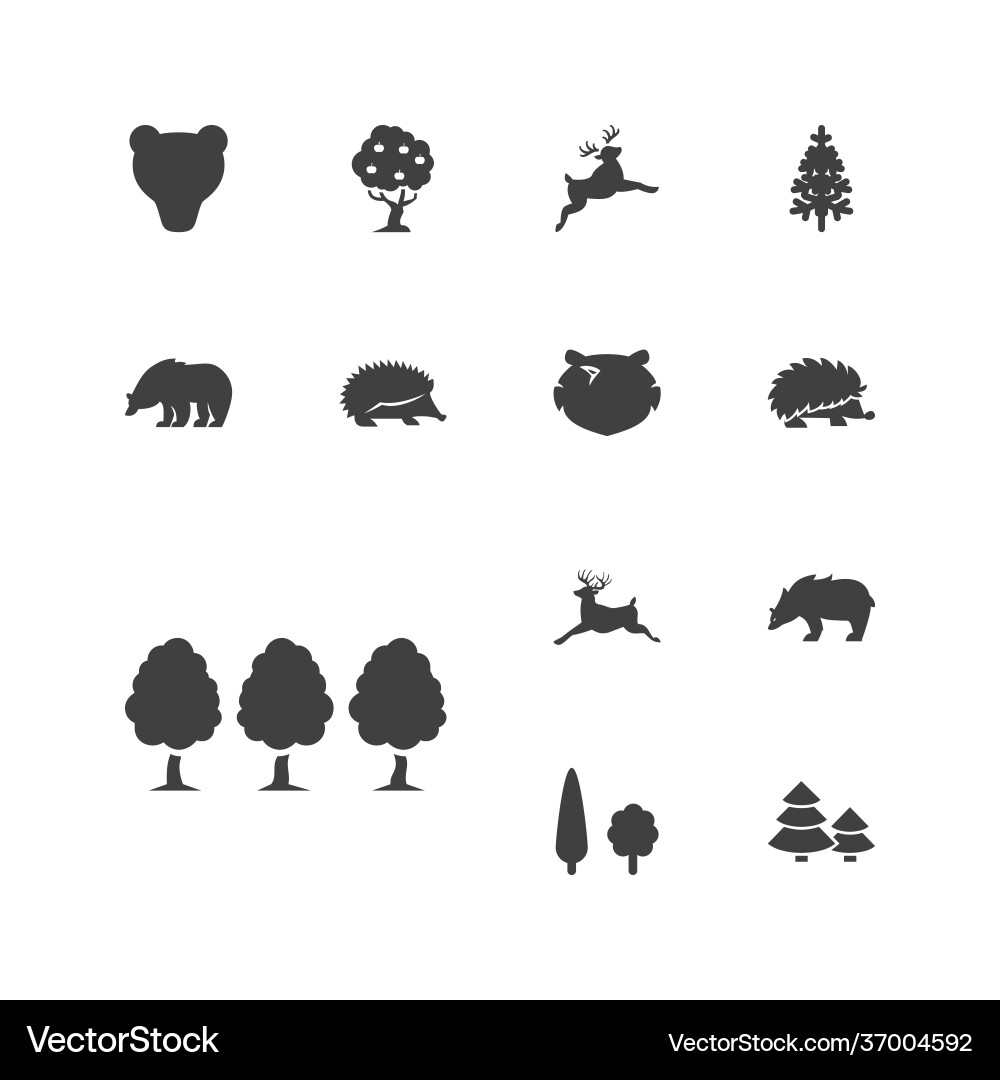 13 forest icons Royalty Free Vector Image - VectorStock