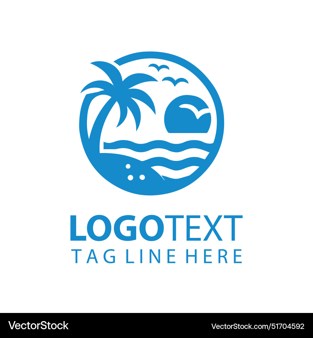 Beach logo Royalty Free Vector Image - VectorStock