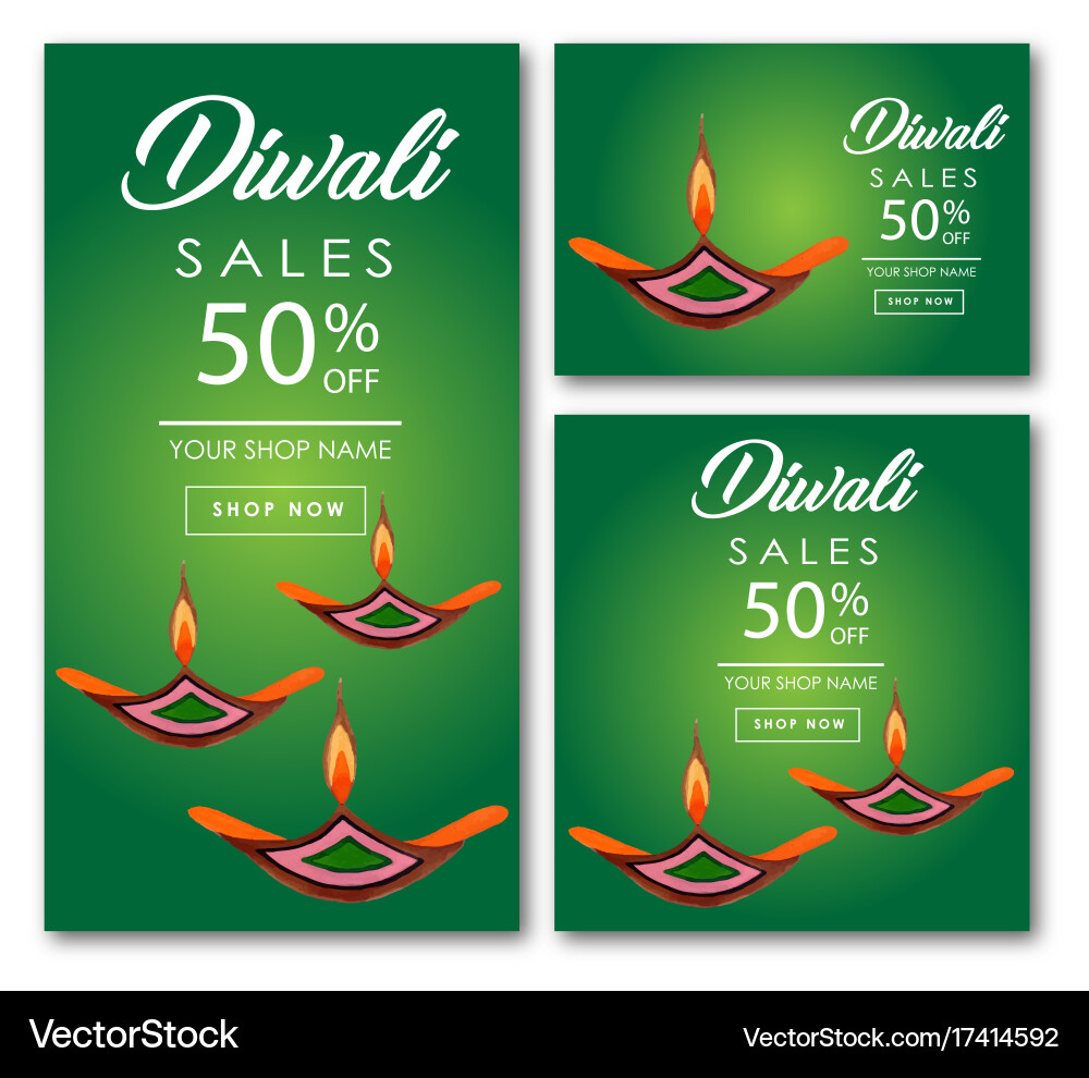 Diwali brochure collection Royalty Free Vector Image