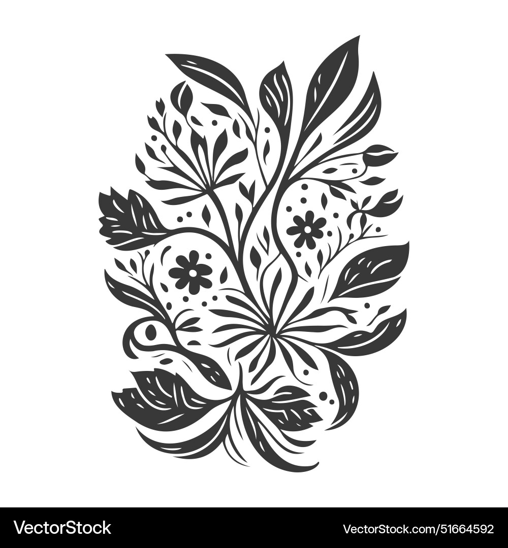 Flower batik pattern grey Royalty Free Vector Image