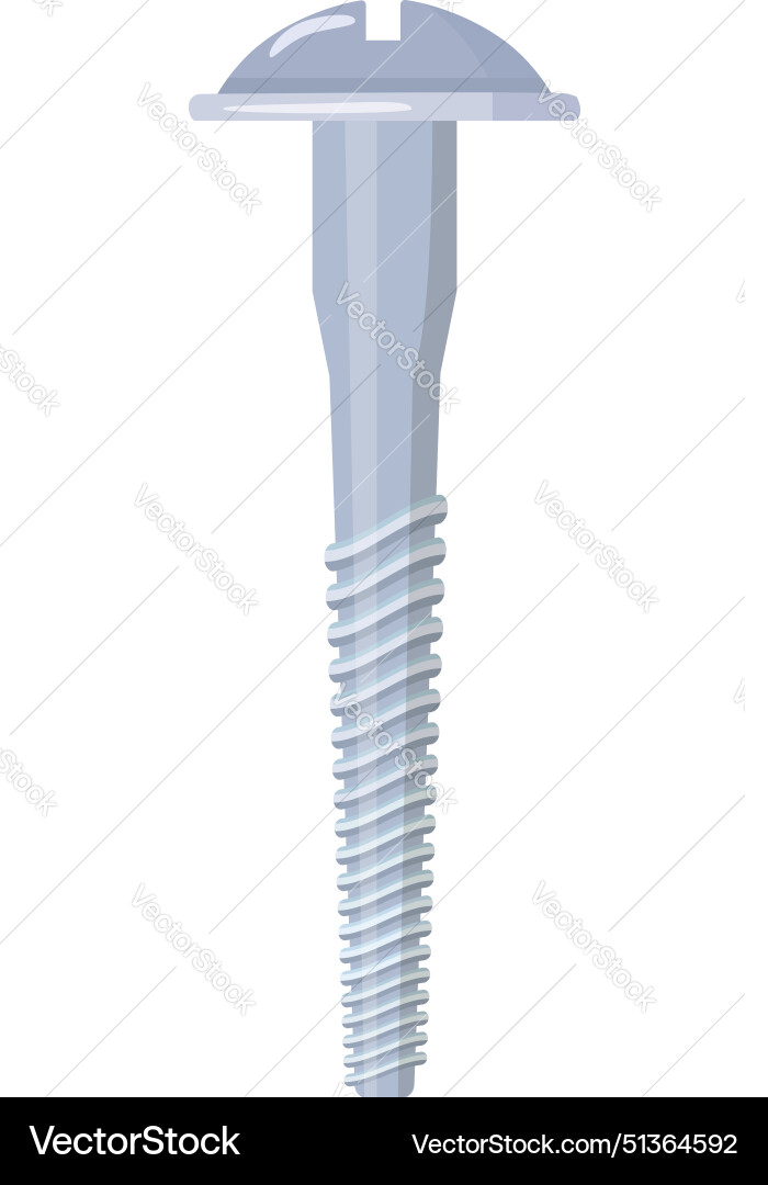 Isolated metal screw with thread Royalty Free Vector Image