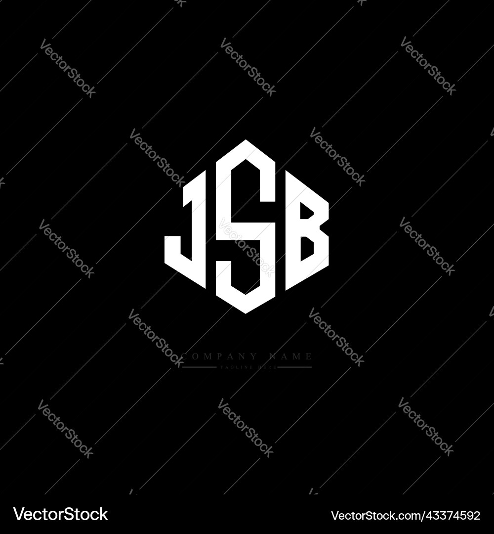 Jsb letter logo design with polygon shape Vector Image