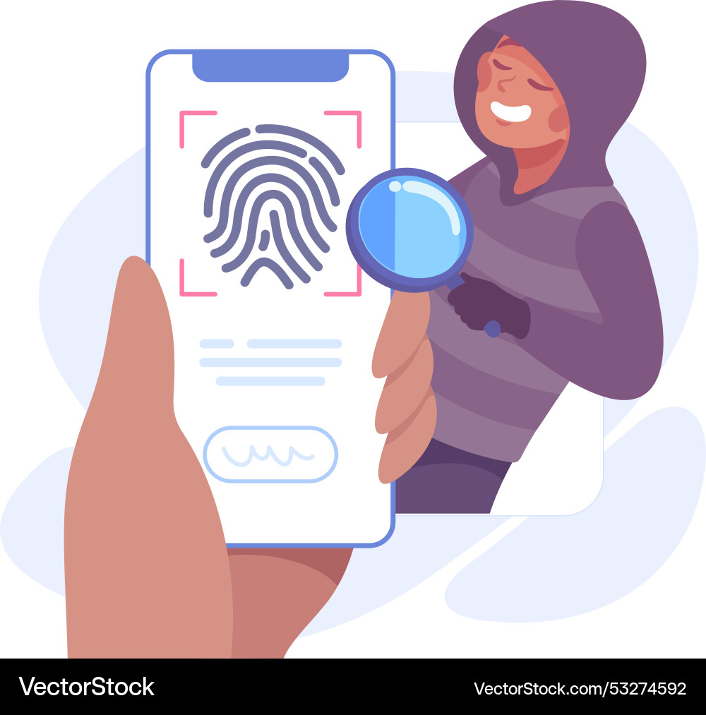 Man criminal commit cyber crime and theft Vector Image