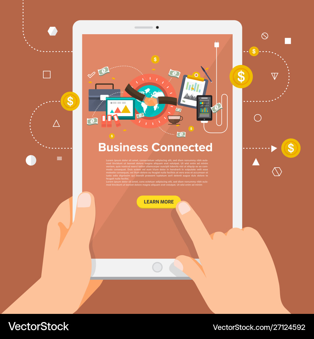 Online business solution 19 Royalty Free Vector Image