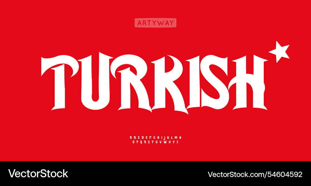 Ornamental turkish style font bold eastern vibe Vector Image
