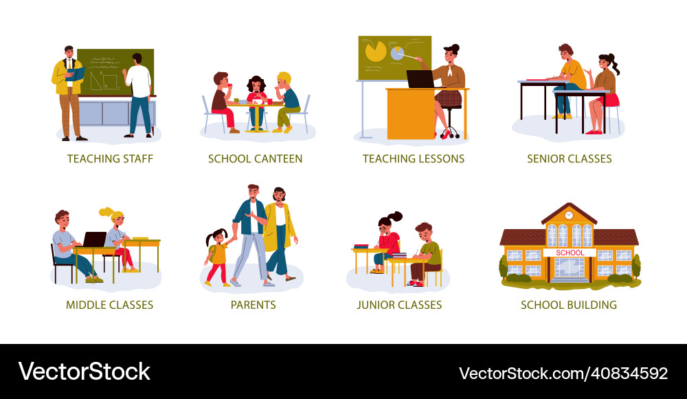 School and study composition set Royalty Free Vector Image