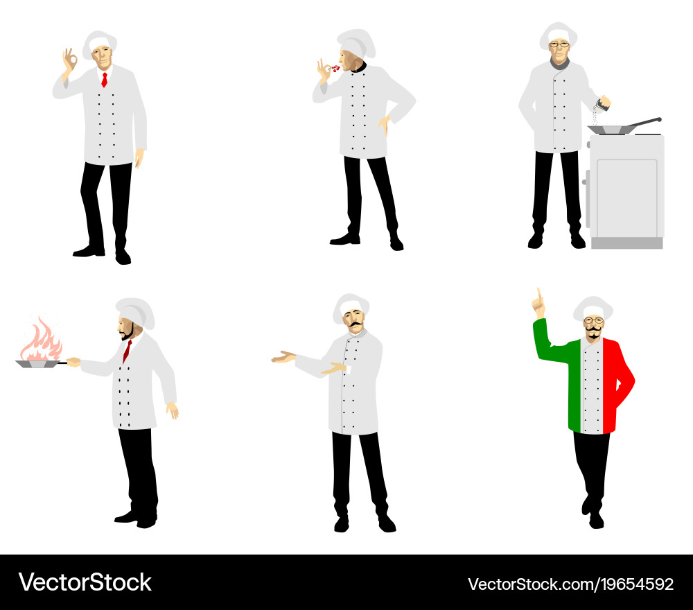 Set of chefs Royalty Free Vector Image - VectorStock