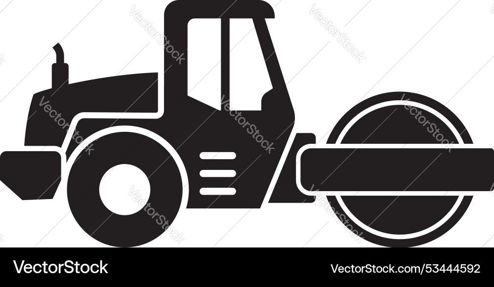 Simple road roller silhouette Royalty Free Vector Image