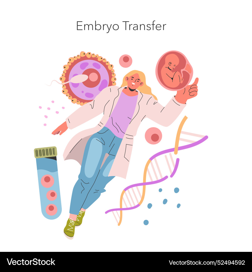 Test tube babies flat Royalty Free Vector Image