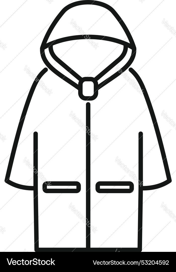 Waterproof raincoat line icon providing protection