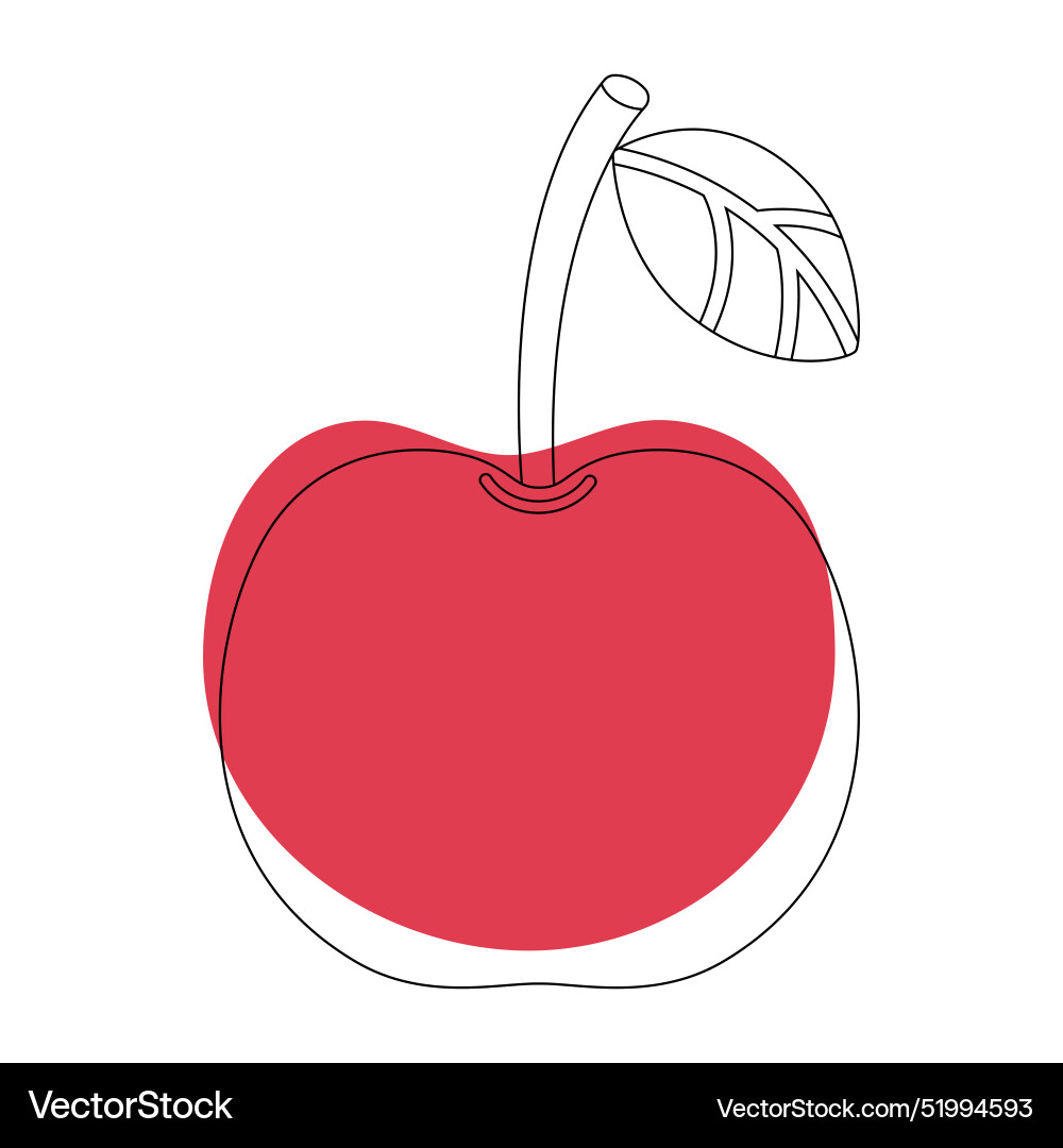 Cherry in simple doodle style Royalty Free Vector Image