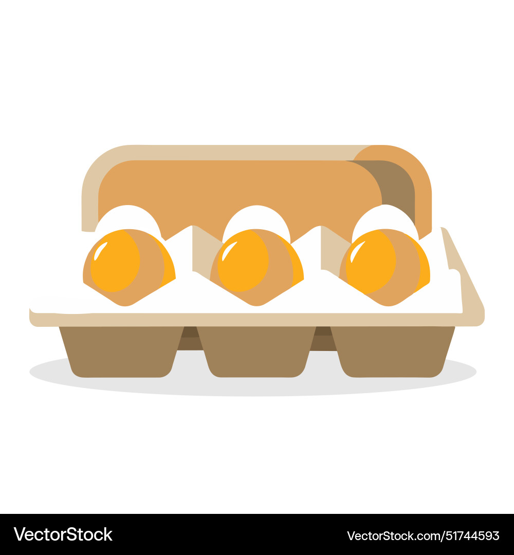 Egg carton isolated flat Royalty Free Vector Image