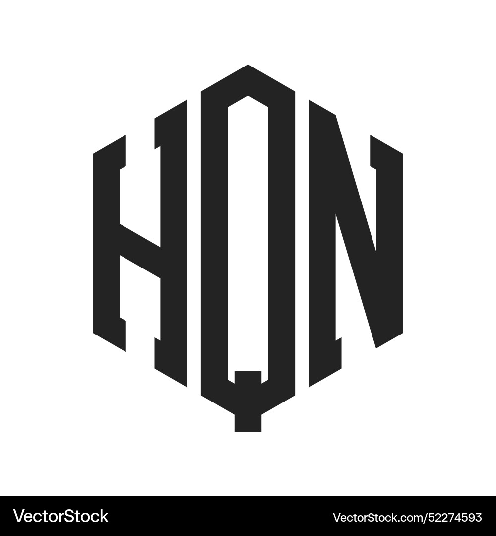 Hqn logo design initial letter monogram Royalty Free Vector