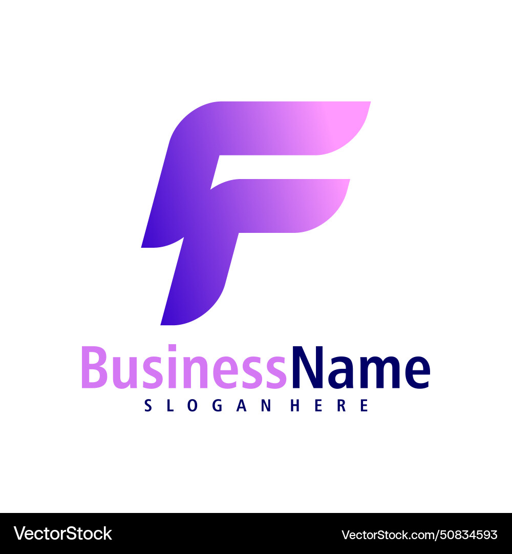 Letter f logo design creative initial Royalty Free Vector
