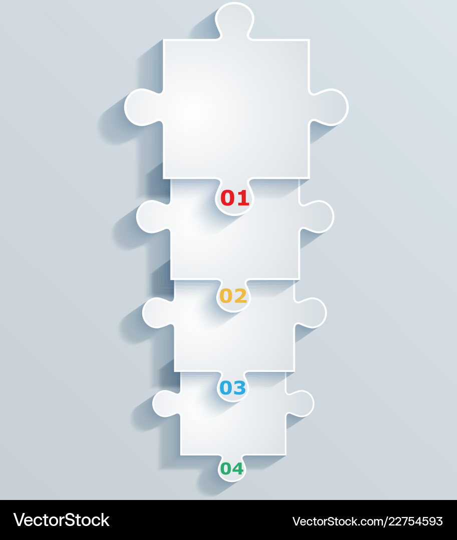 Step by parts puzzles Royalty Free Vector Image