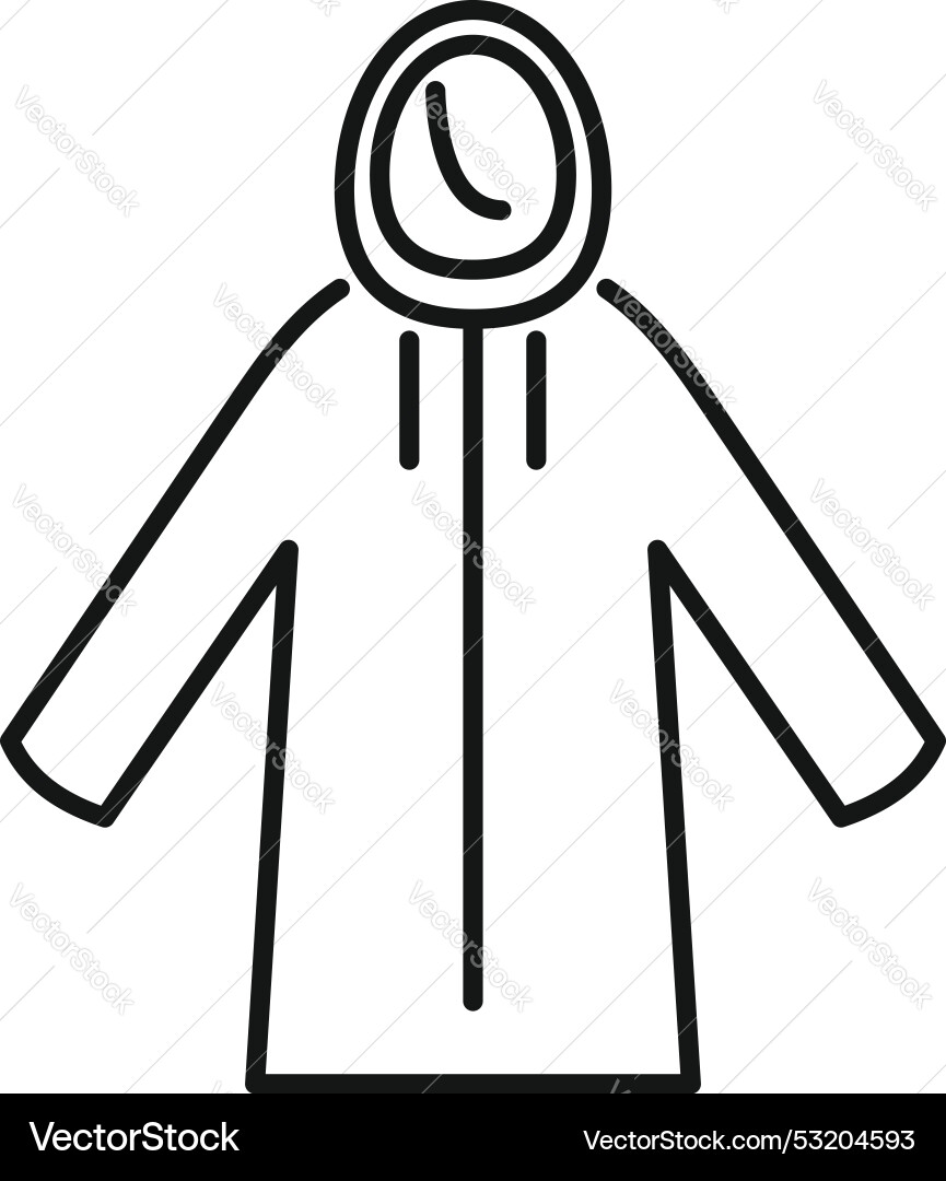 Waterproof jacket protecting from rain outline Vector Image