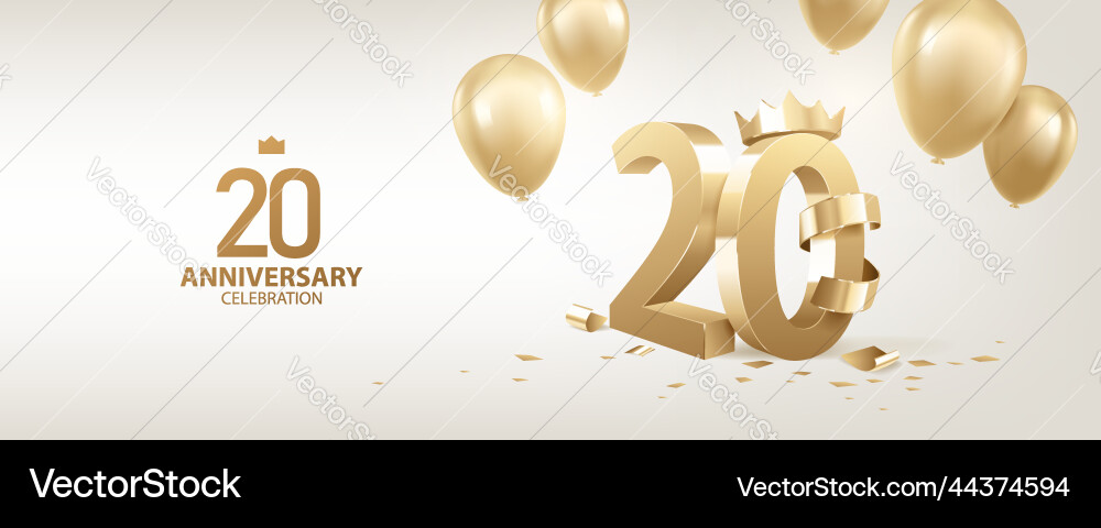 20th anniversary celebration background Royalty Free Vector