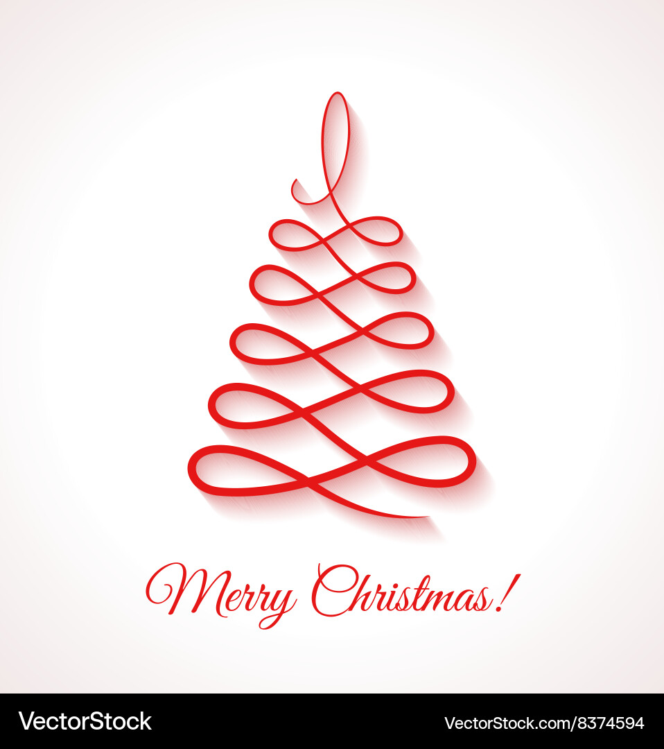 Abstract red christmas tree on white background Vector Image