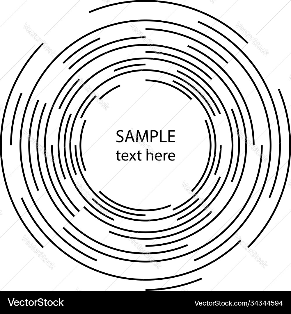Black radial concentric lines Royalty Free Vector Image