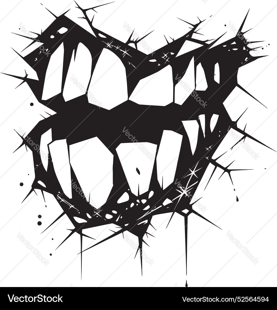 Devilish jaws evil creature mouth symbol macabre Vector Image