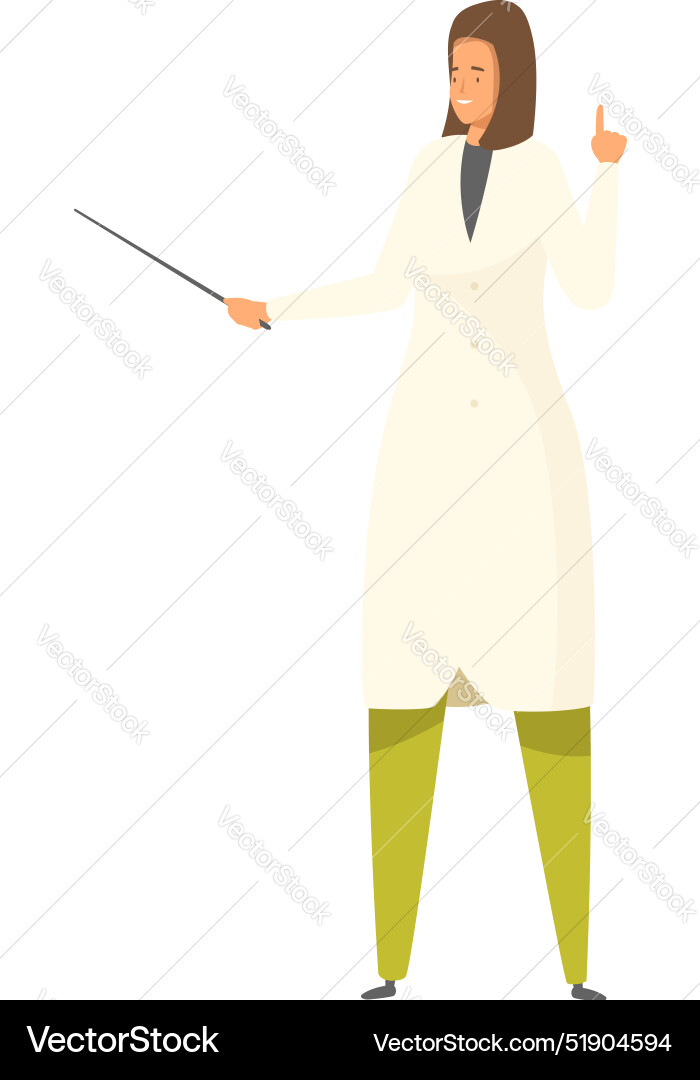 Female scientist explaining something using Vector Image
