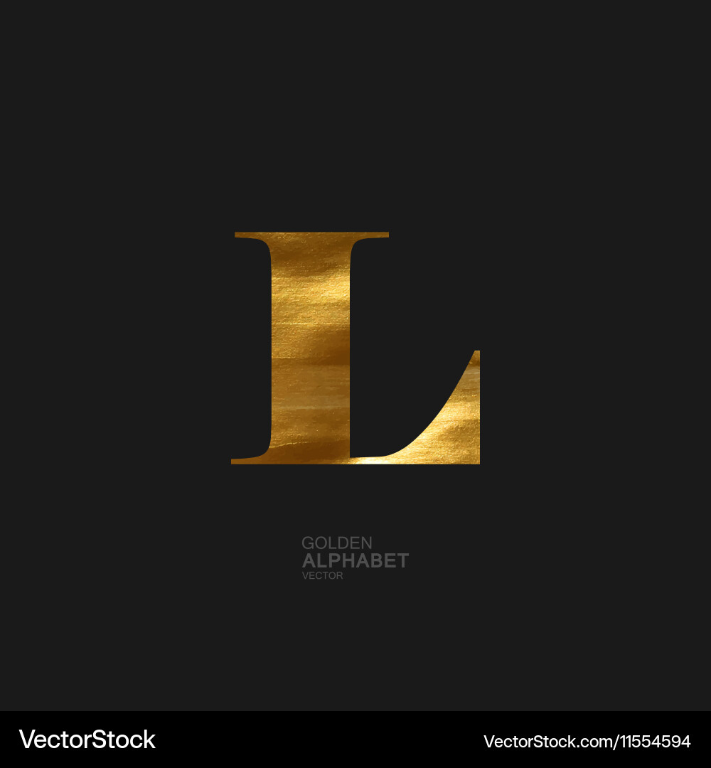 Golden letter l Royalty Free Vector Image - VectorStock