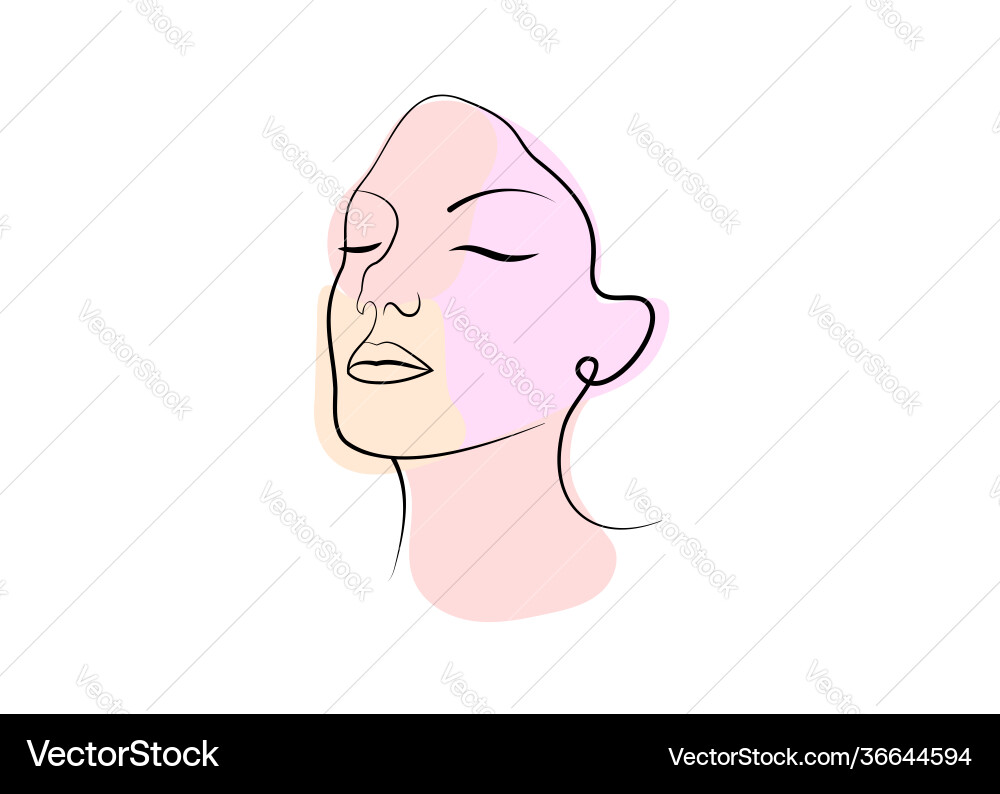 Hand drawn face line art Royalty Free Vector Image