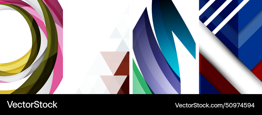 Sleek geometric abstract backgrounds composed Vector Image