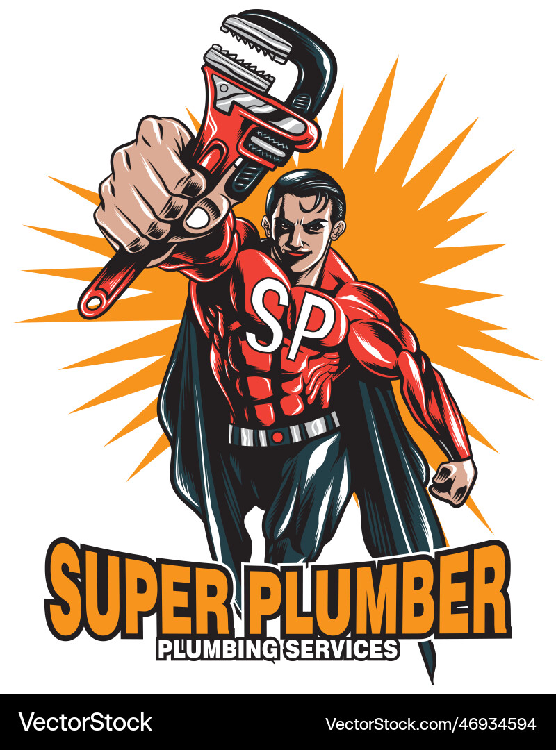 Super plumber Royalty Free Vector Image - VectorStock