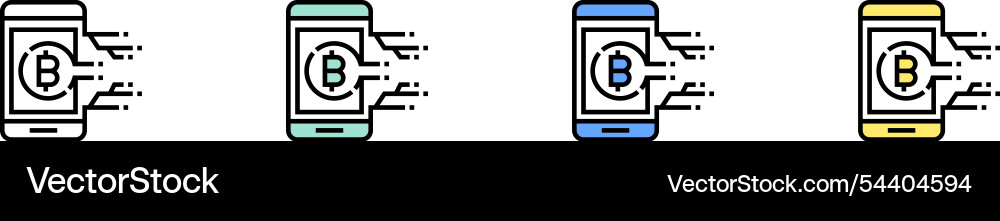 Transaction icon outline green blue and yellow Vector Image