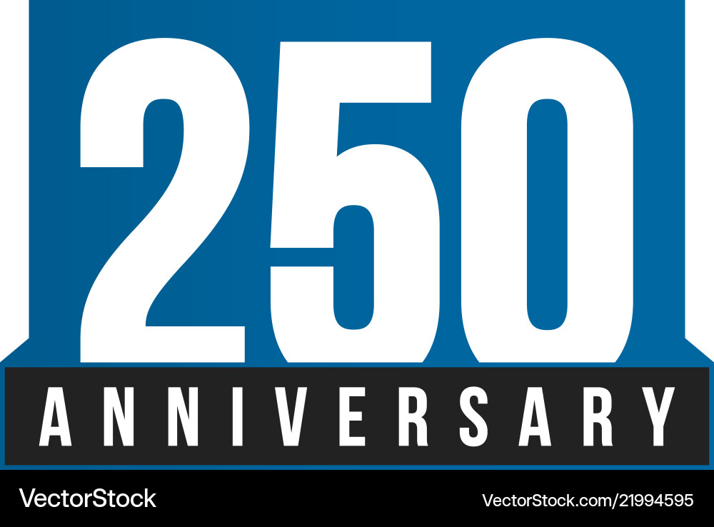 250th anniversary icon birthday logo Royalty Free Vector
