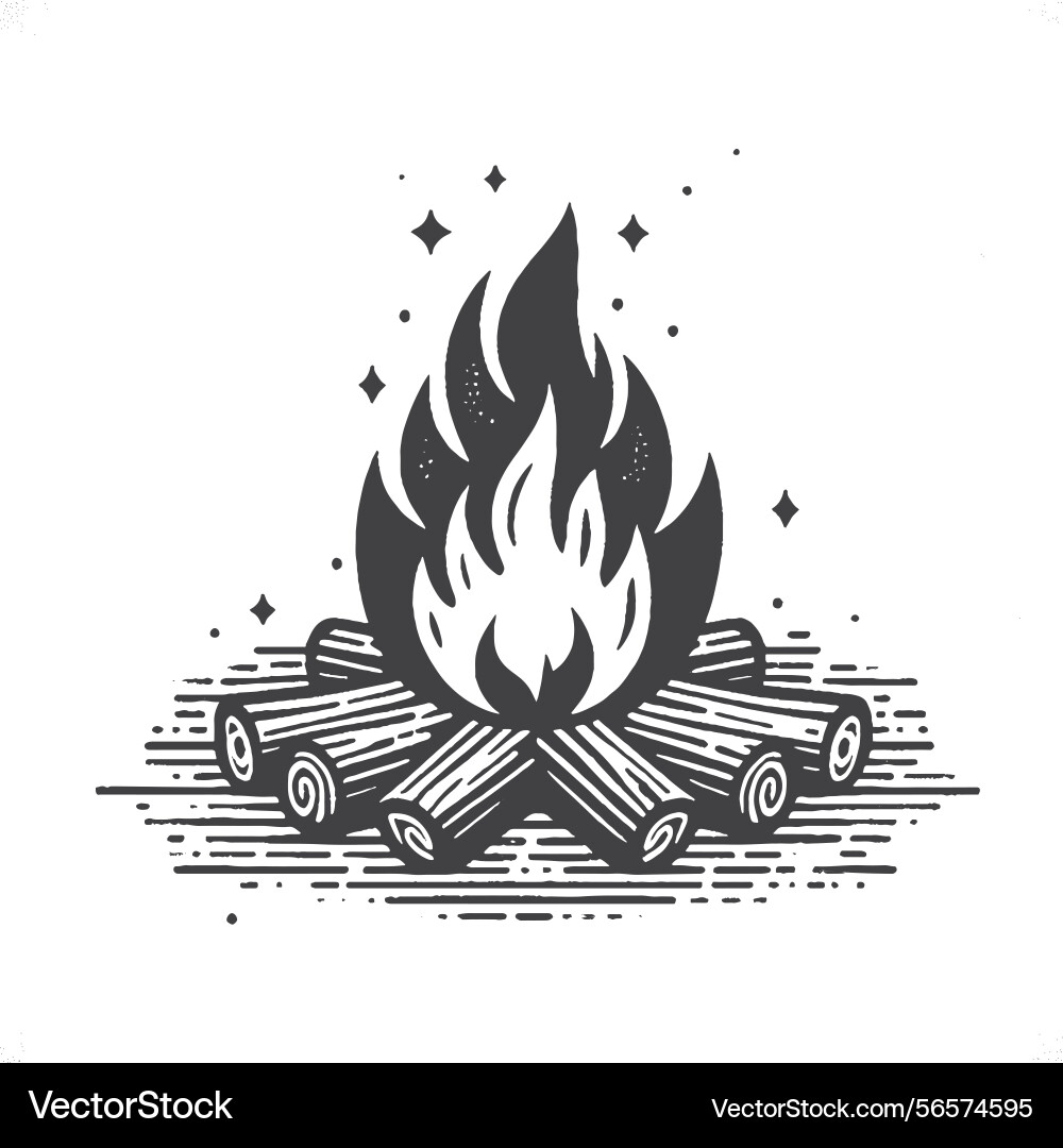 Bonfire design vintage logo retro Royalty Free Vector Image