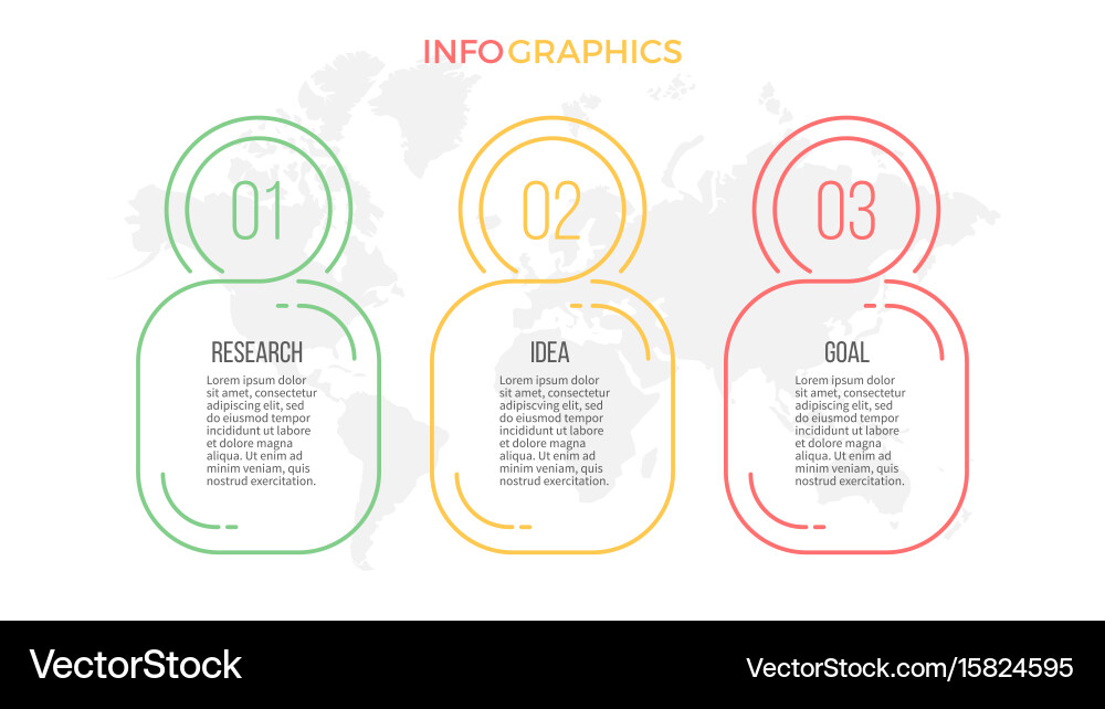 Business infographics presentation with 3 options Vector Image
