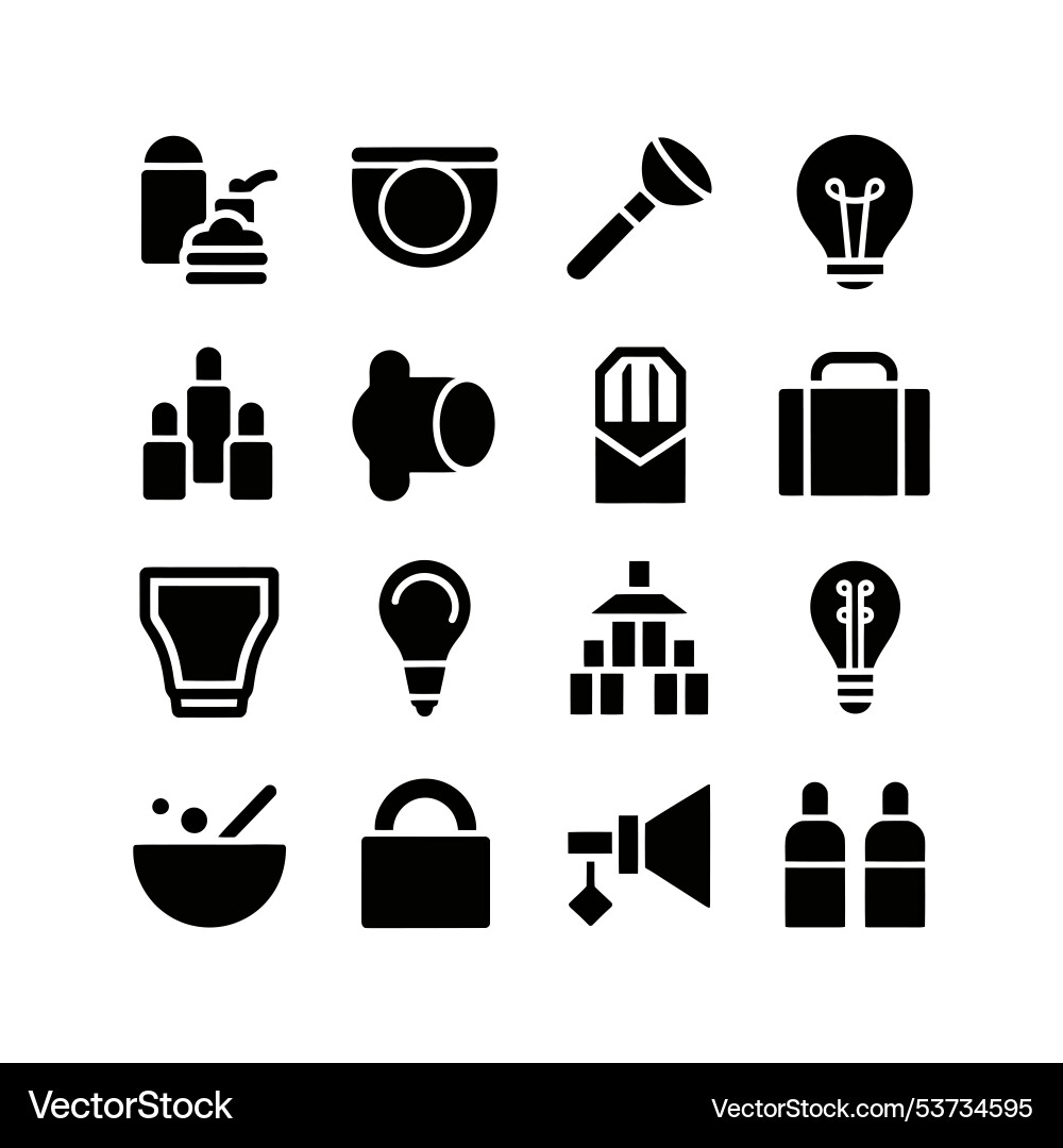 Business isolated silhouette icon set Royalty Free Vector