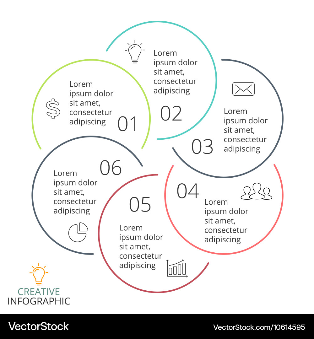 Circle arrows linear infographic cycle Royalty Free Vector