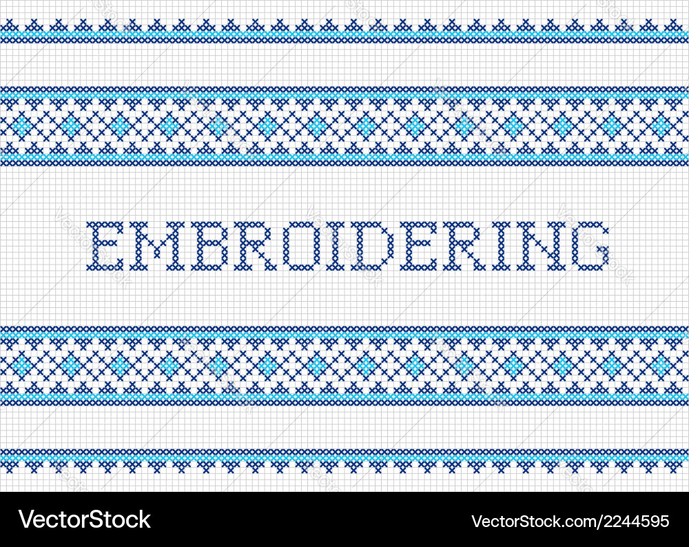 Embroidering Royalty Free Vector Image - VectorStock