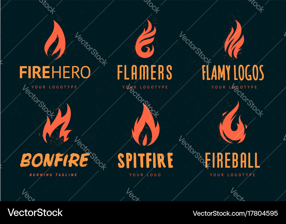Fire Logo Templates Royalty Free Vector Image - VectorStock