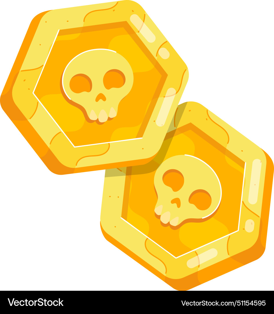 Gold coins flat stickers Royalty Free Vector Image