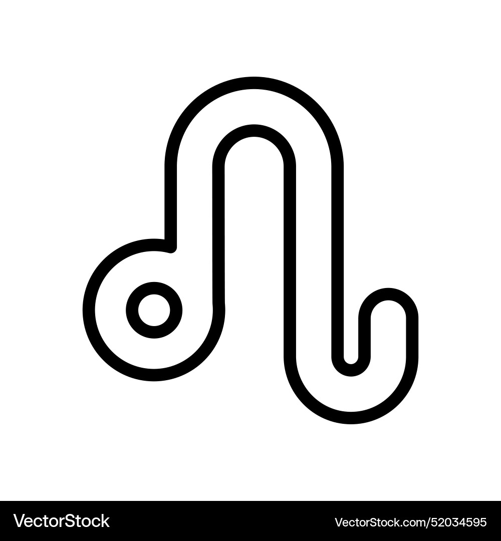Leo zodiac sign linear logo mark in black Vector Image